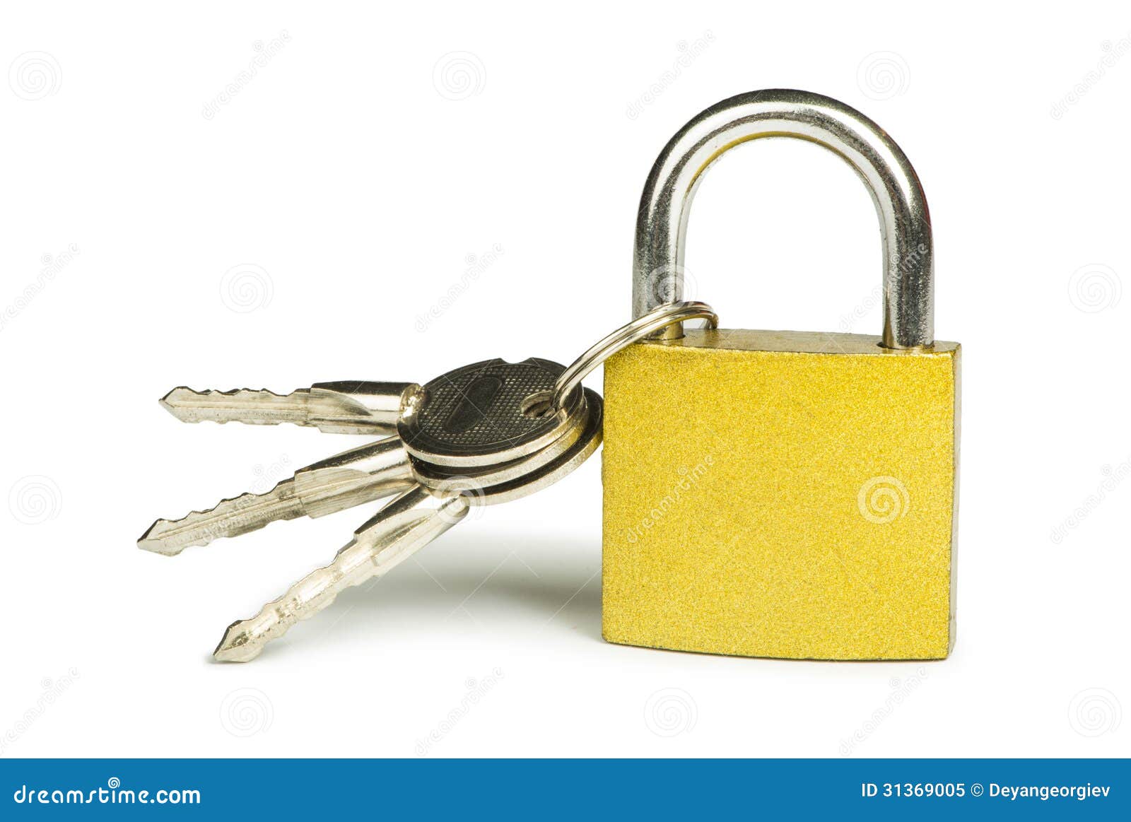 Yellow padlock and keys stock image. Image of solid, open - 31369005