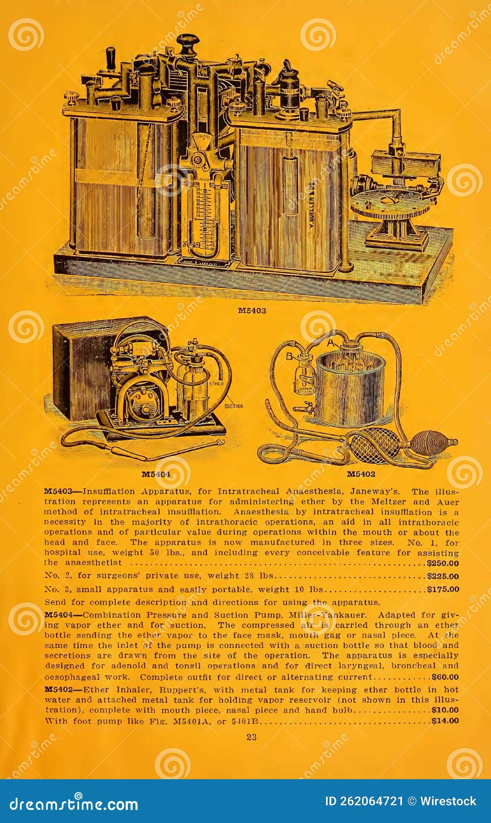 Yellow Page from a 19th Century Medical Catalog Stock Image - Image of ...