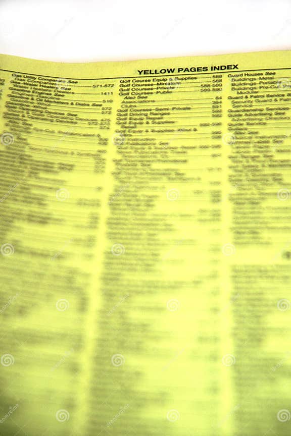 Yellow Pages Index stock image. Image of call, advertisement - 504719