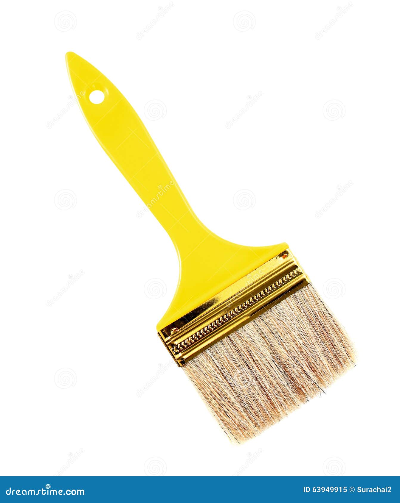 Yellow Paint Brush on White. Stock Image - Image of design, acrylic ...