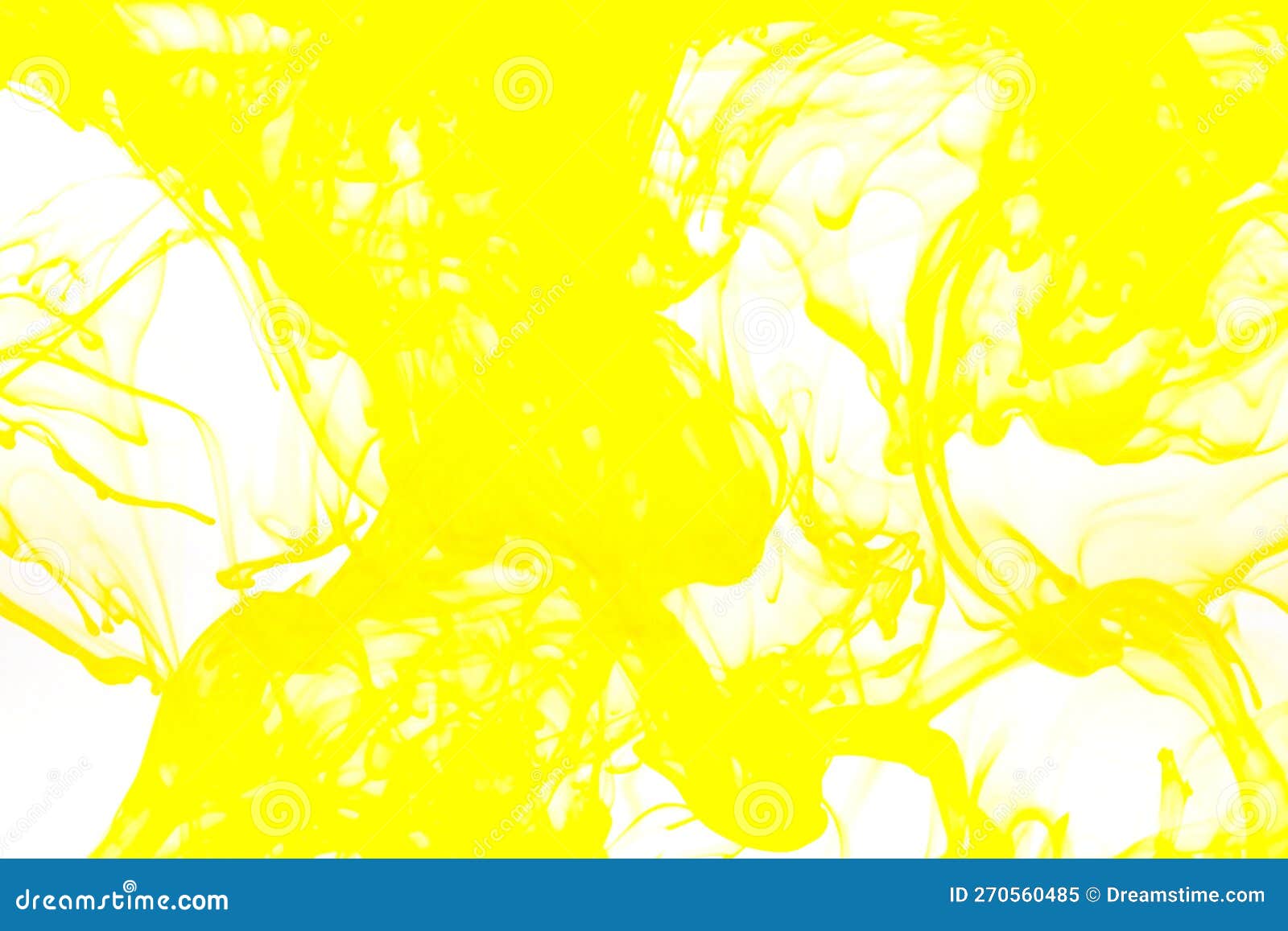 Yellow Paint Dissolving in Water with White Background Stock Image ...