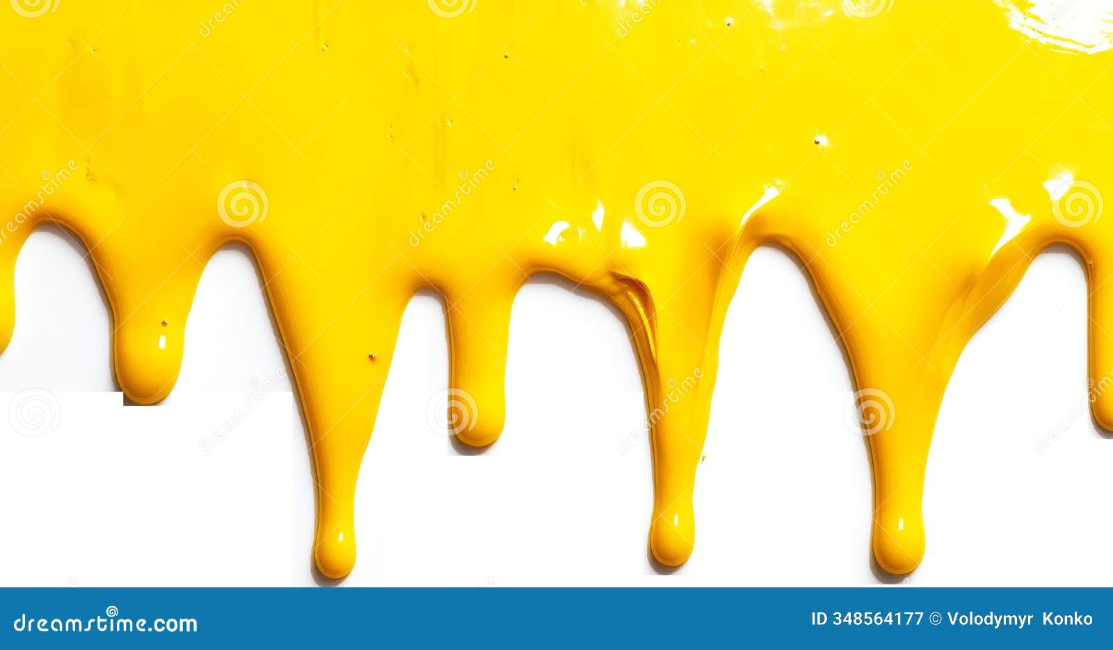 Yellow Paint Dripping Down on Transparent Background, Vibrant Art ...