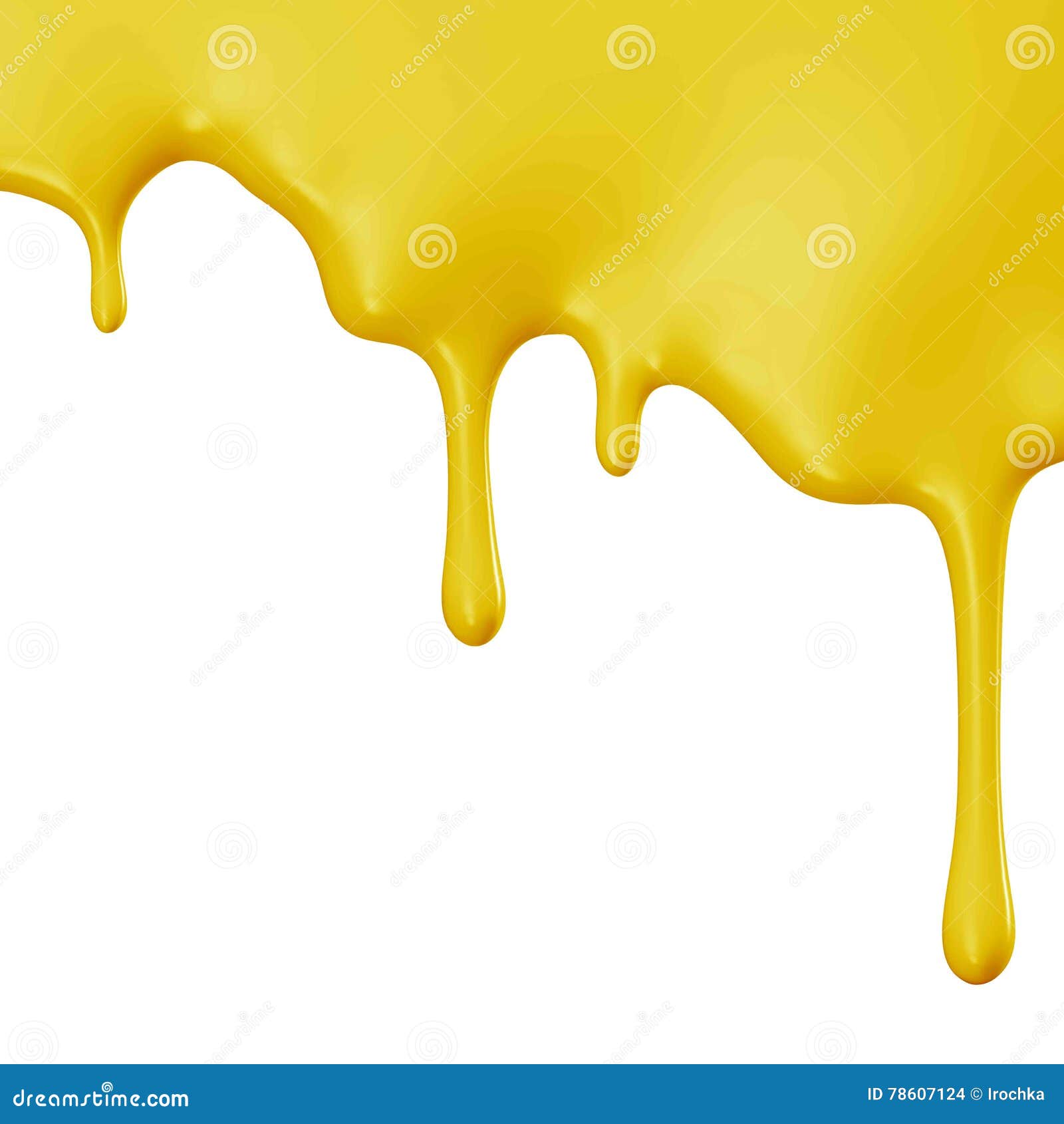 Yellow Paint Dripping Isolated Over White Background Stock Photo ...