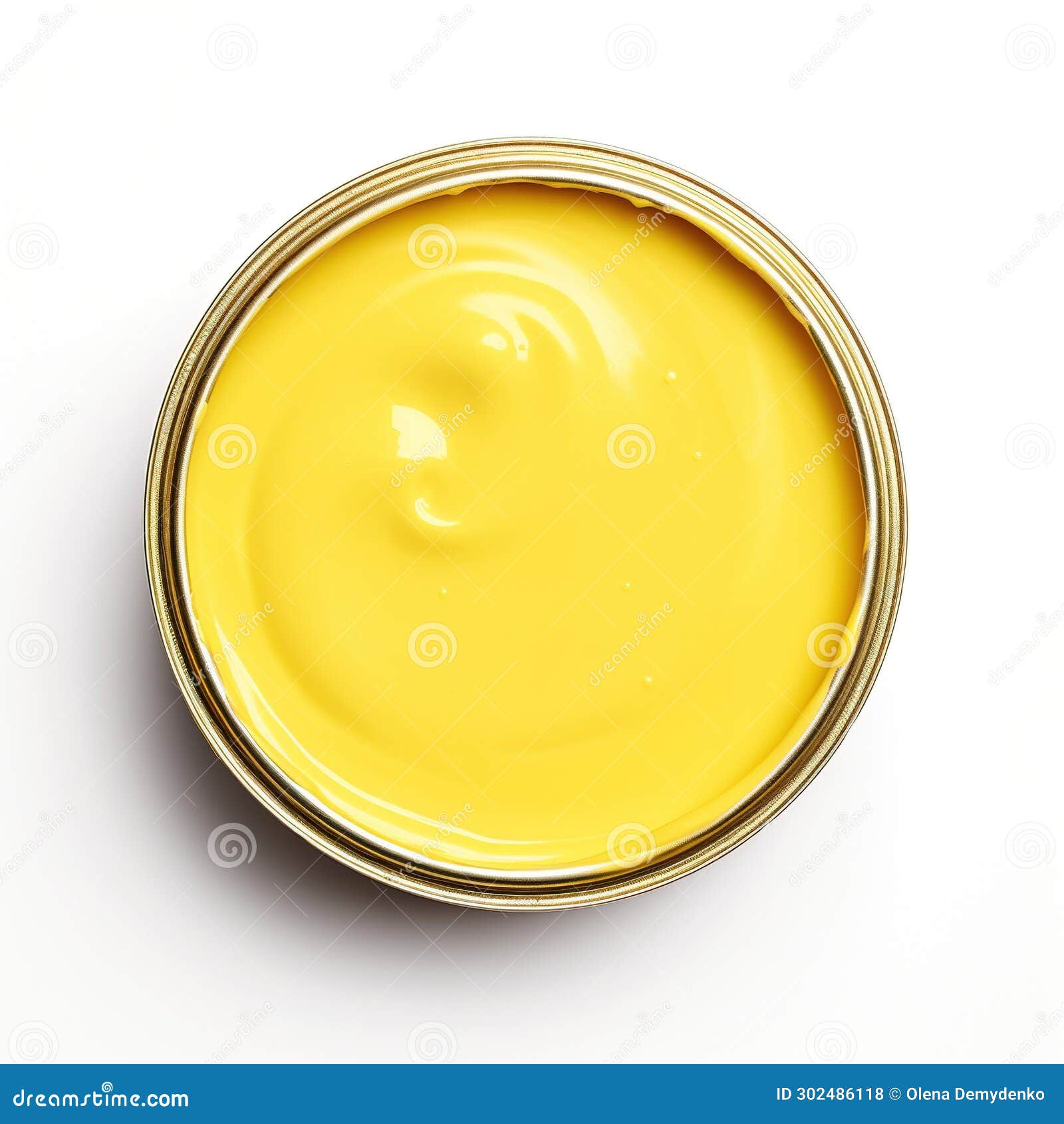 Yellow Paint in a Jar on a White Background. Can with Yellow Paint on a ...