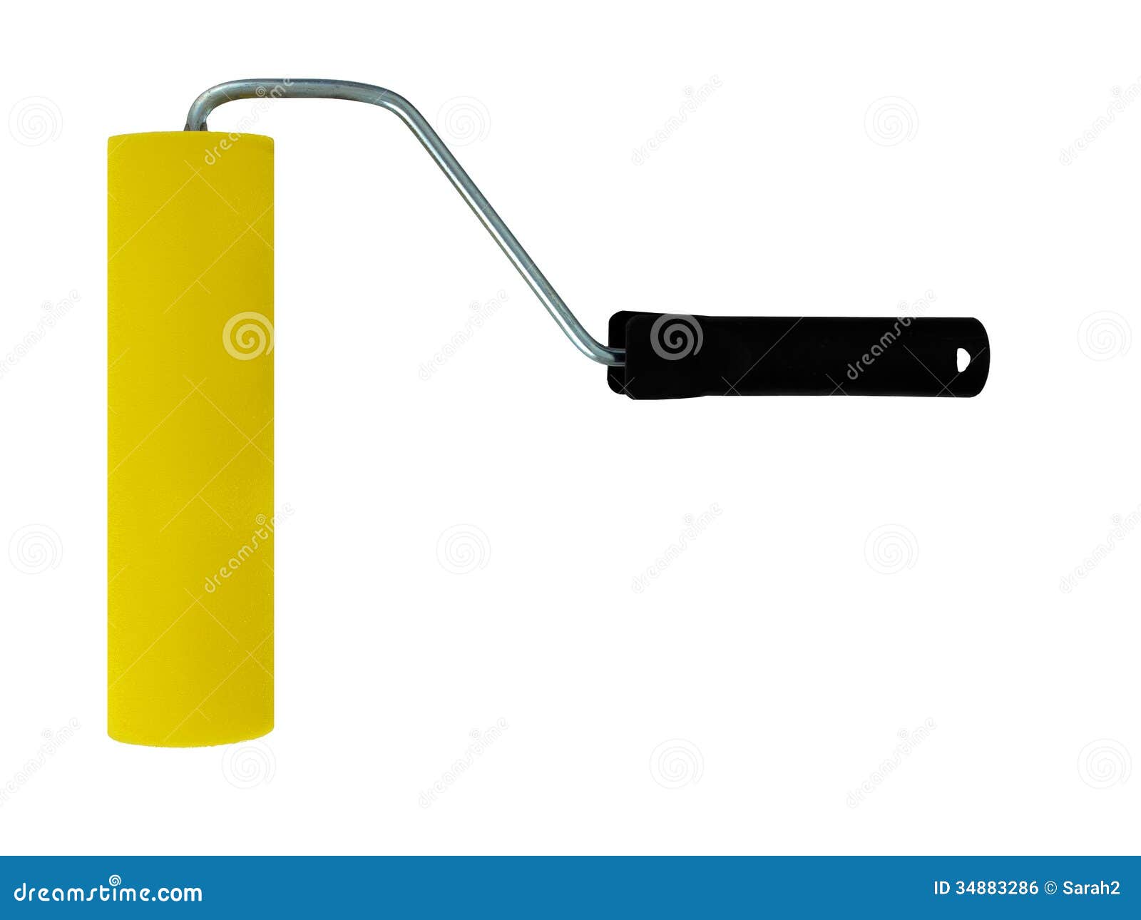 Yellow Paint Roller Isolated on White Stock Photo - Image of decorating ...