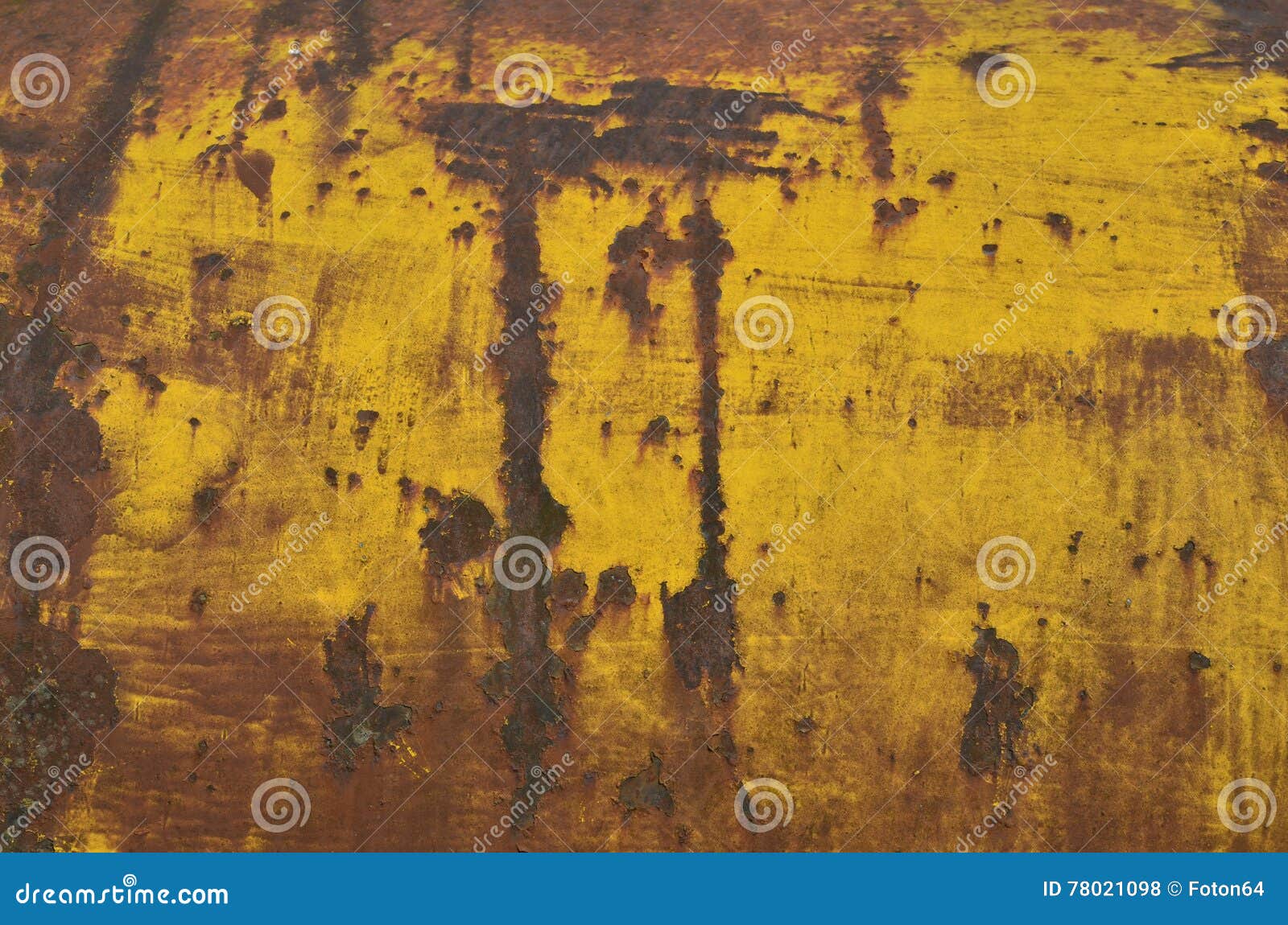Yellow paint and rust stock photo. Image of scratches - 78021098