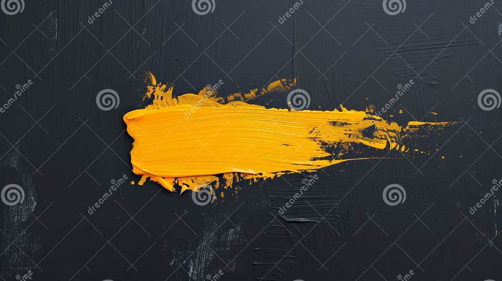 Yellow Paint Smudge on Black Surface Stock Illustration - Illustration ...