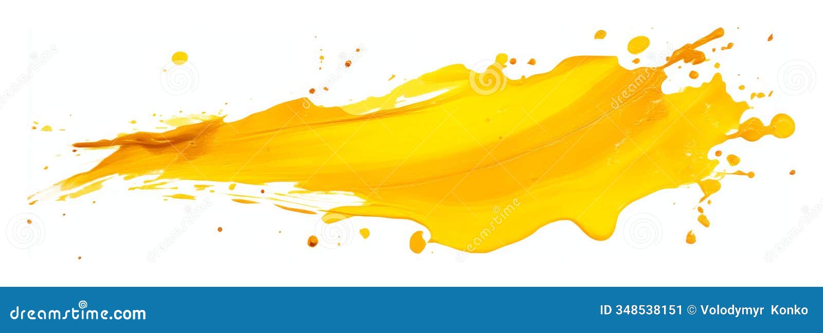 Yellow Paint Splash with Dynamic Brushstroke on Transparent Background ...