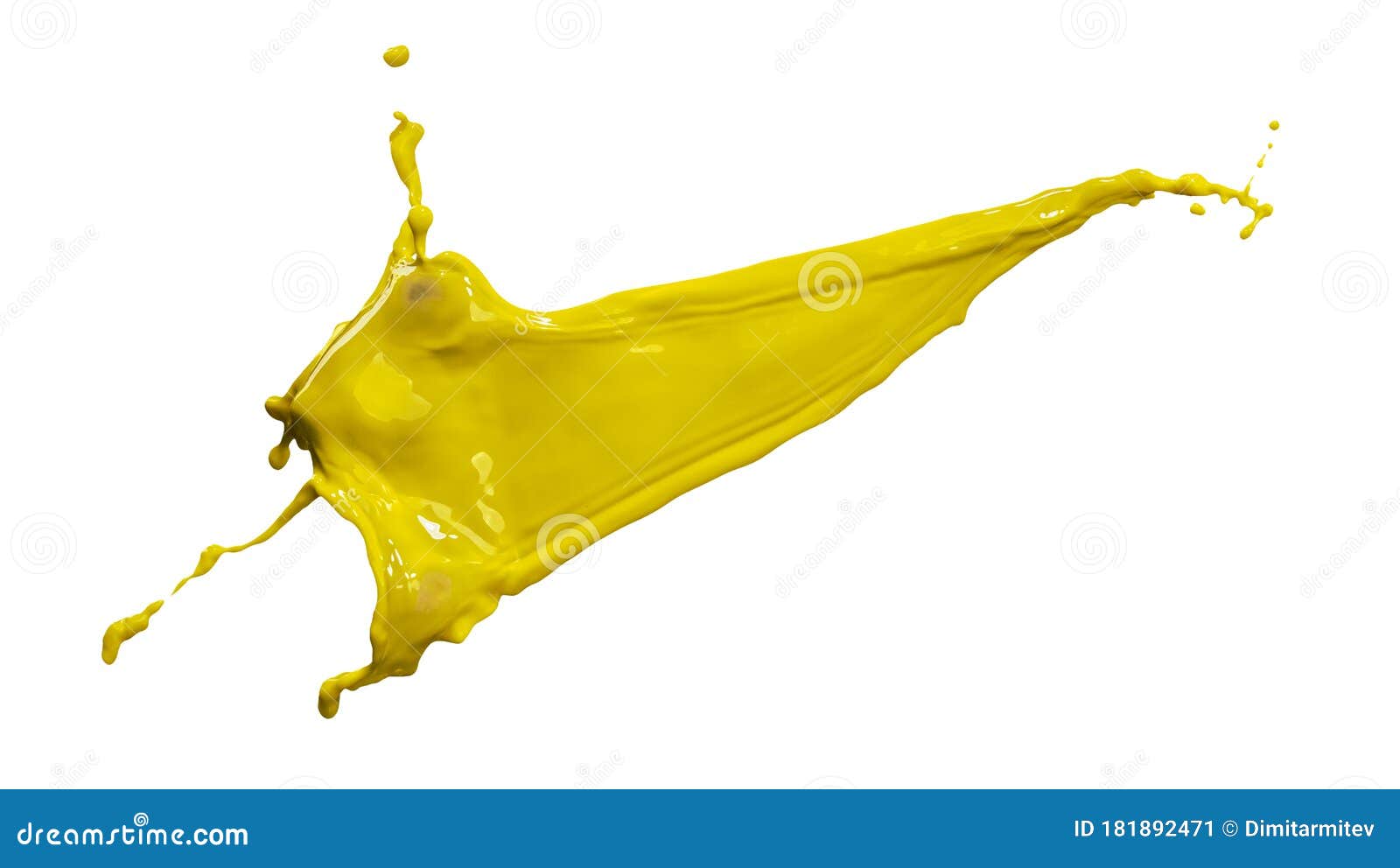 Yellow Paint Splash Isolated on White Background Stock Image - Image of ...