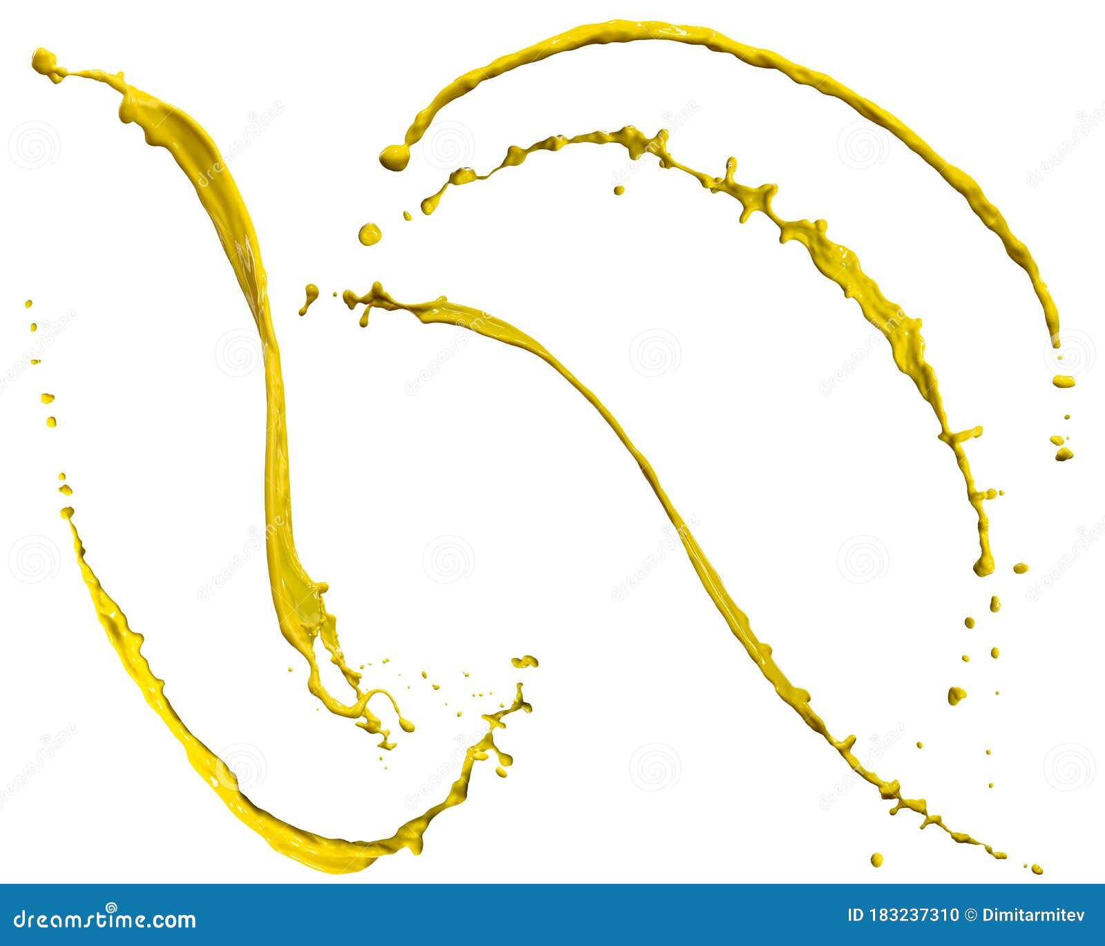 Yellow Paint Splash Isolated on White Background Stock Illustration ...