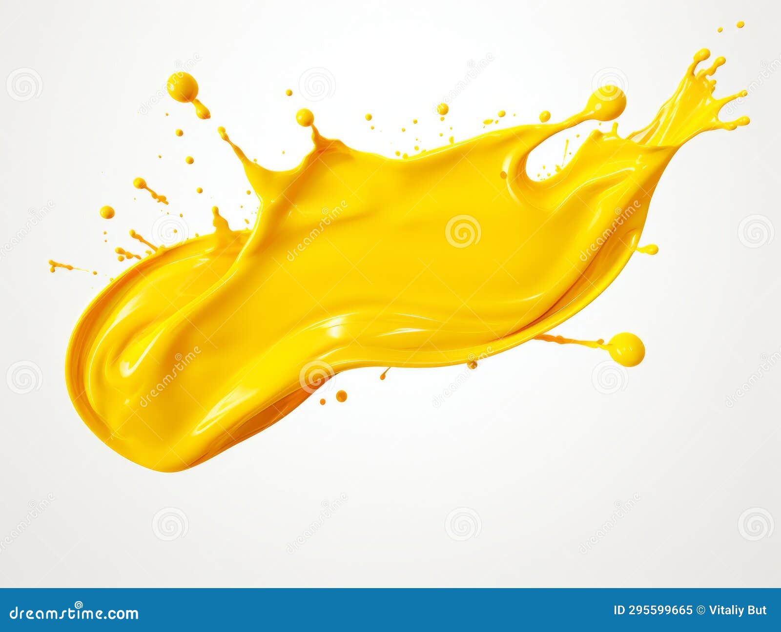 Yellow Paint Splash on White Background Stock Illustration ...
