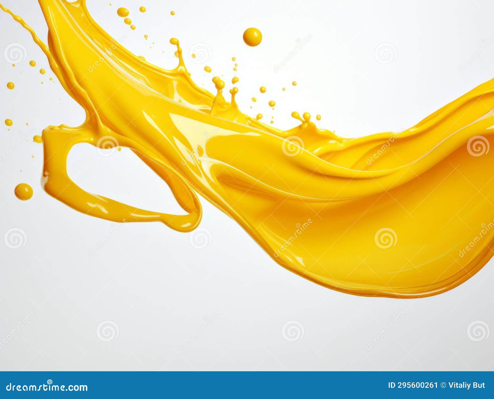 Yellow Paint Splash on White Background Stock Illustration ...