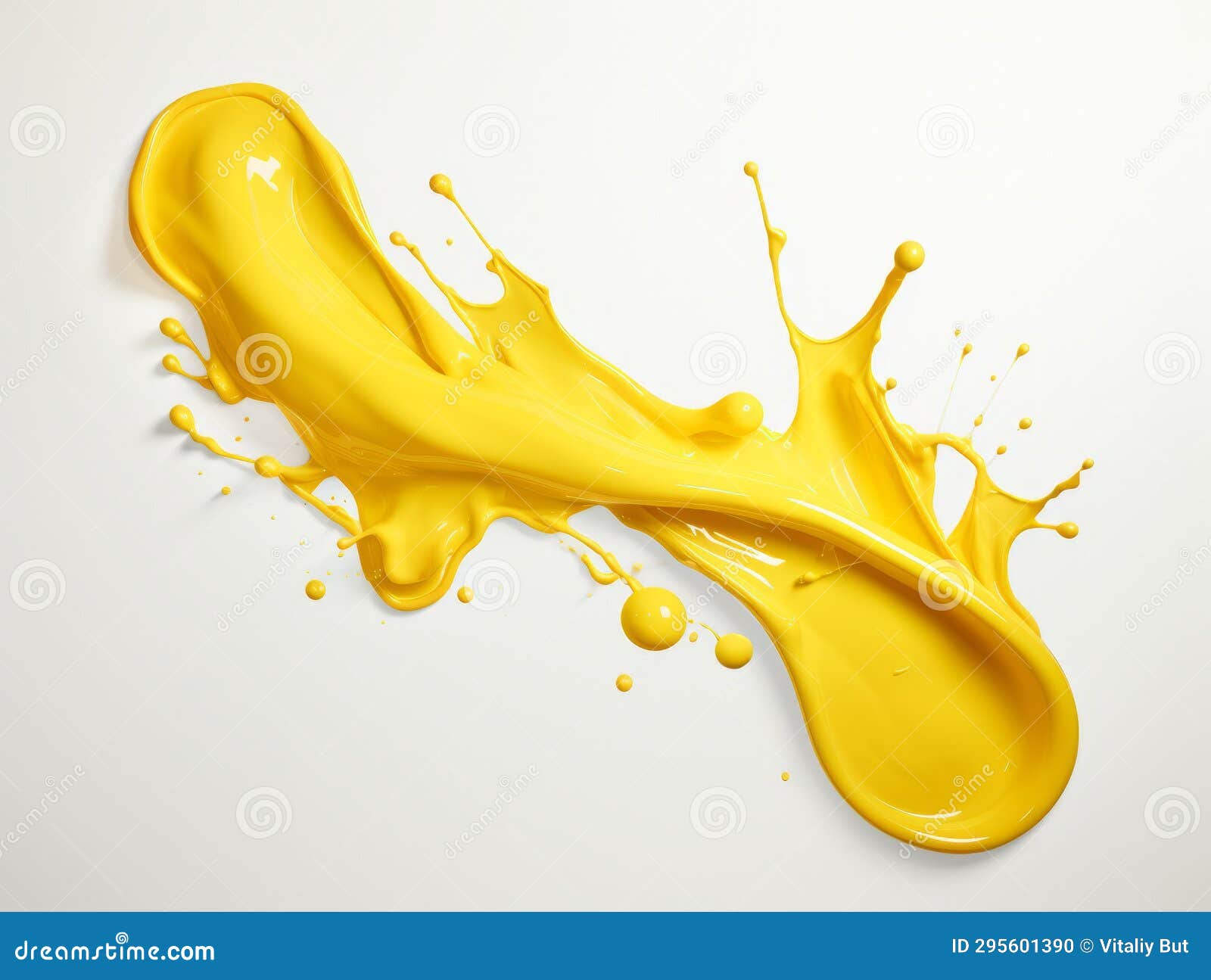 Yellow Paint Splash on White Background Stock Illustration ...
