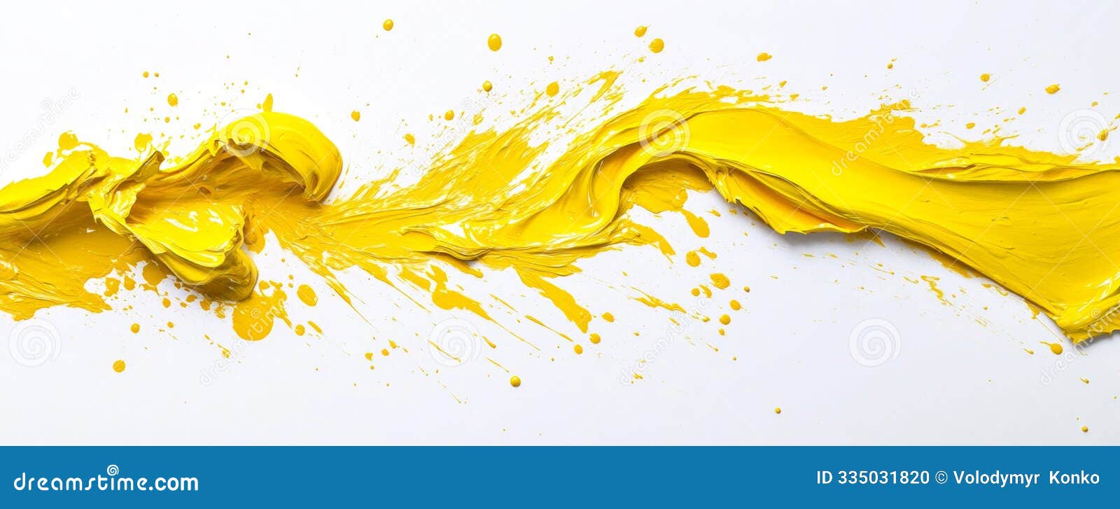 Yellow Paint Splash on a White Background, Abstract Art Concept Stock ...