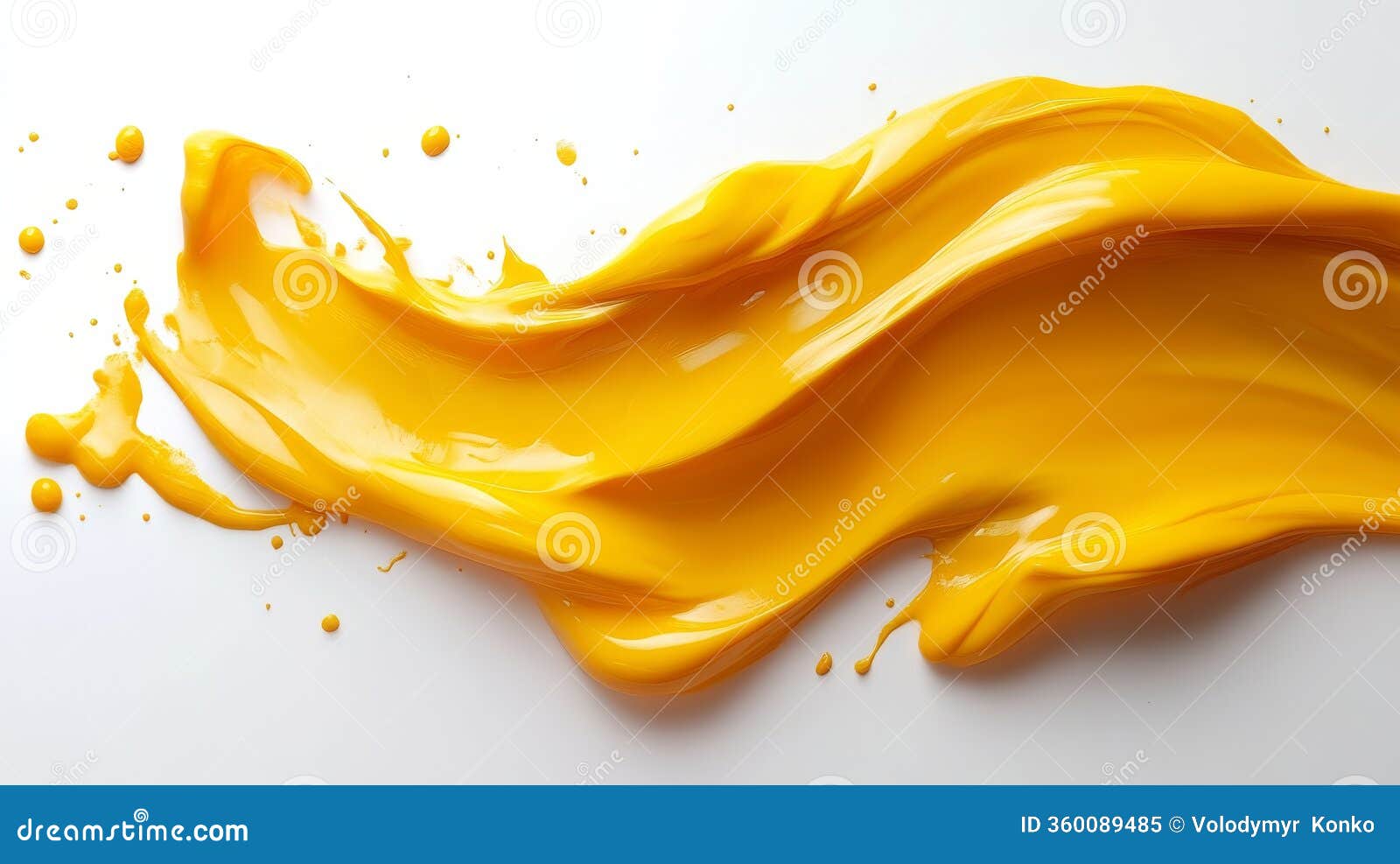 Yellow Paint Splash on White Background, Abstract Art Concept Stock ...