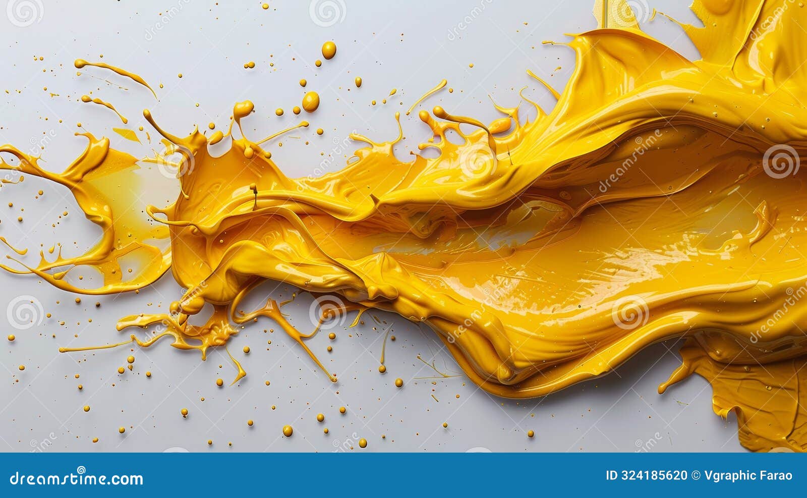 Yellow Paint Splash on White Background, Creative Abstract Art Concept ...