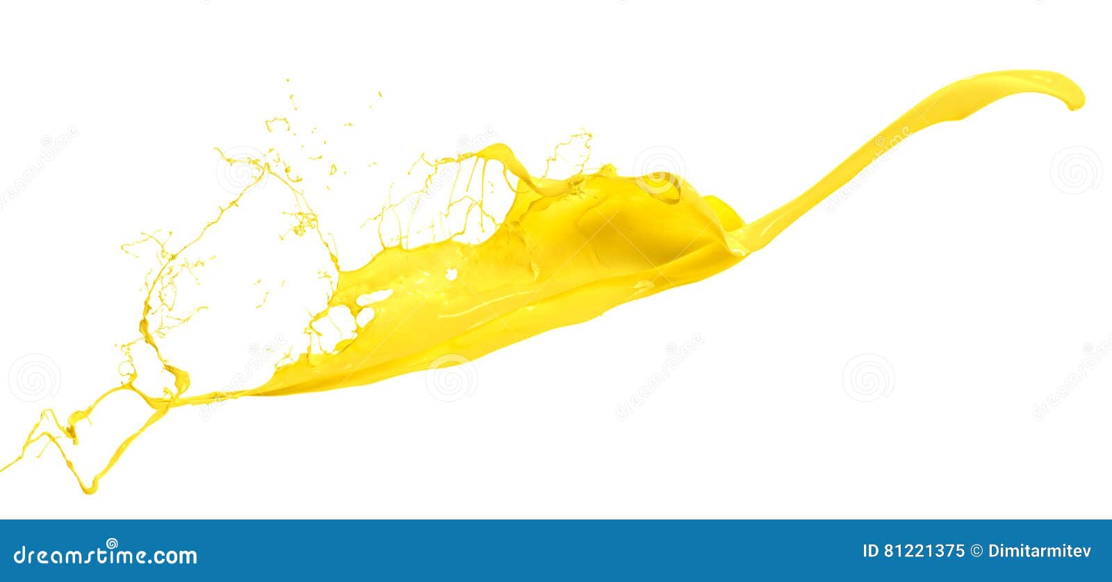 Yellow Paint Splash on White Background Stock Image - Image of splendid ...