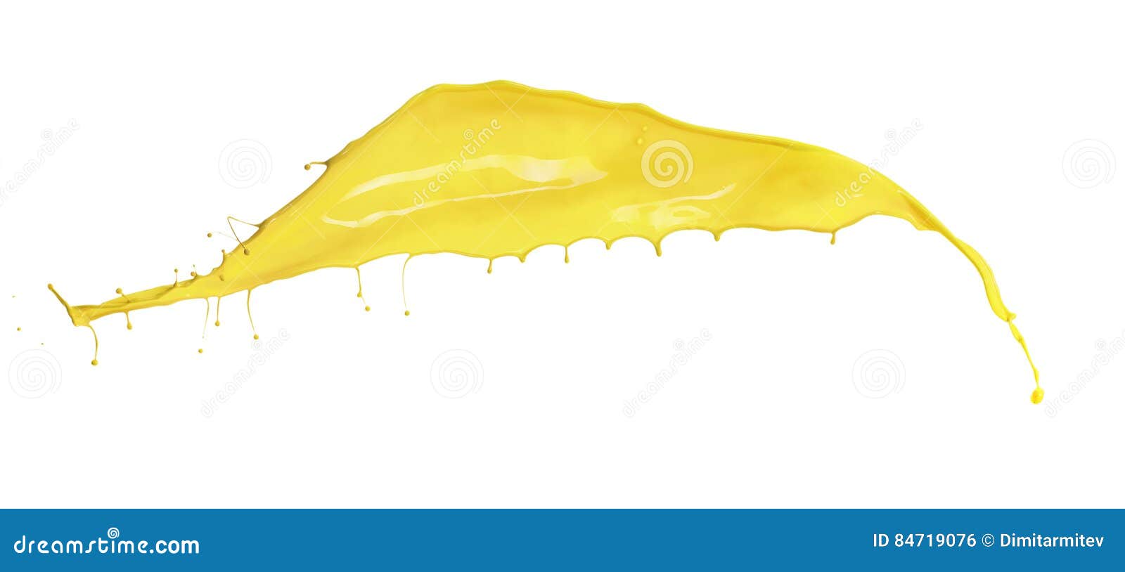 Yellow Paint Splash on White Background Stock Photo - Image of abstract ...
