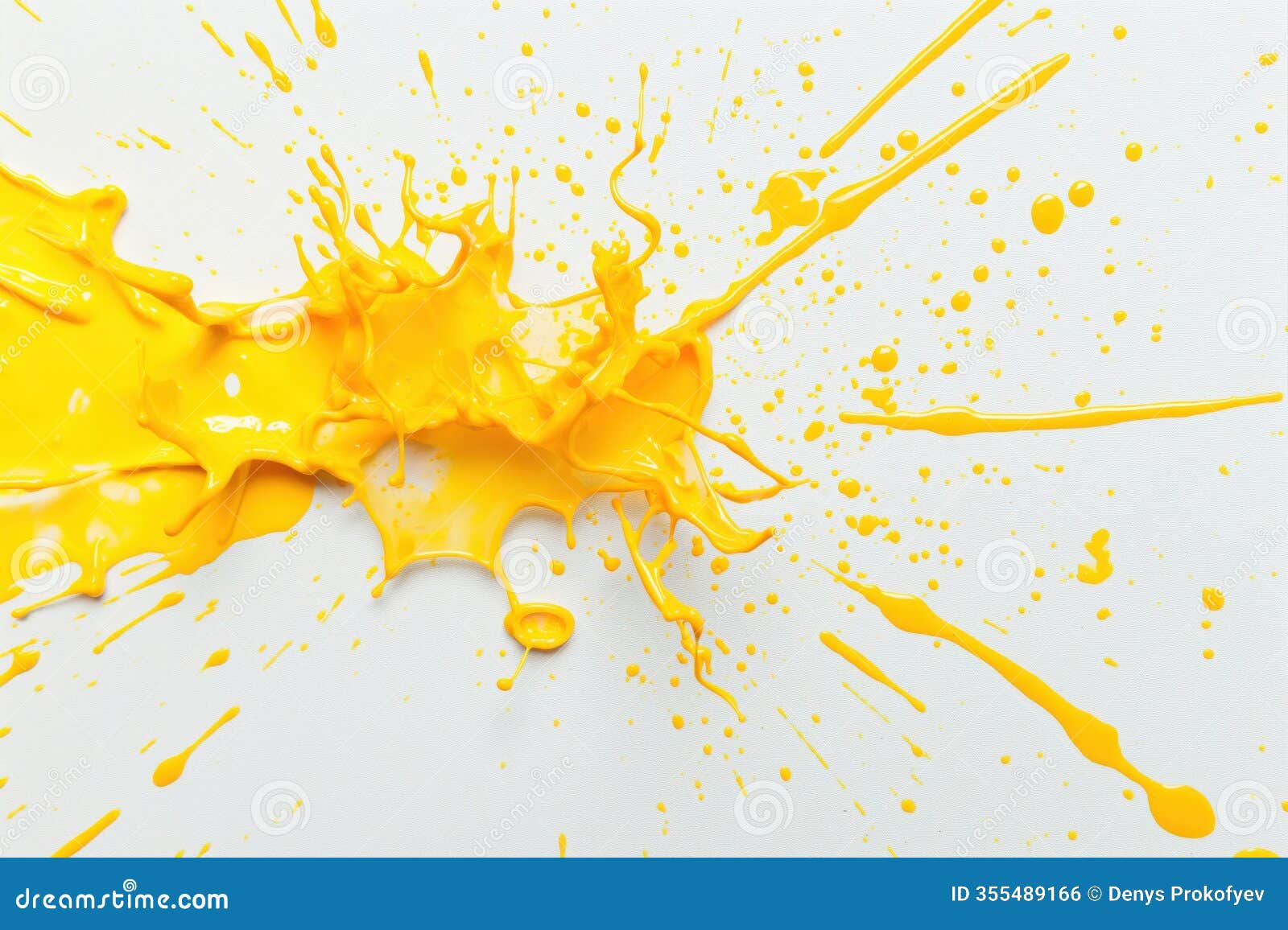 Yellow Paint Splash on White Background Stock Photo - Image of bold ...