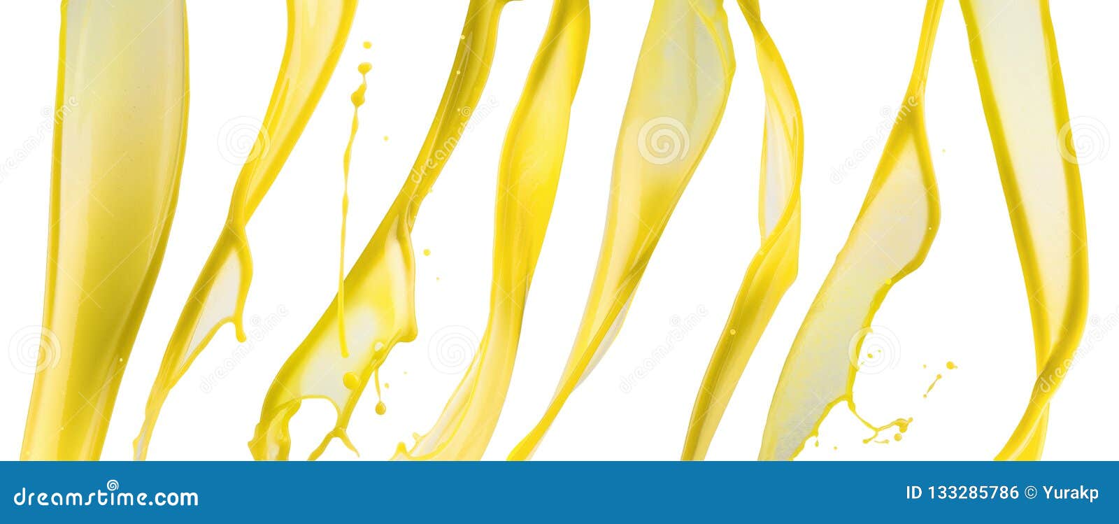 Yellow Paint Splashes Isolated on a White Background Stock Illustration ...