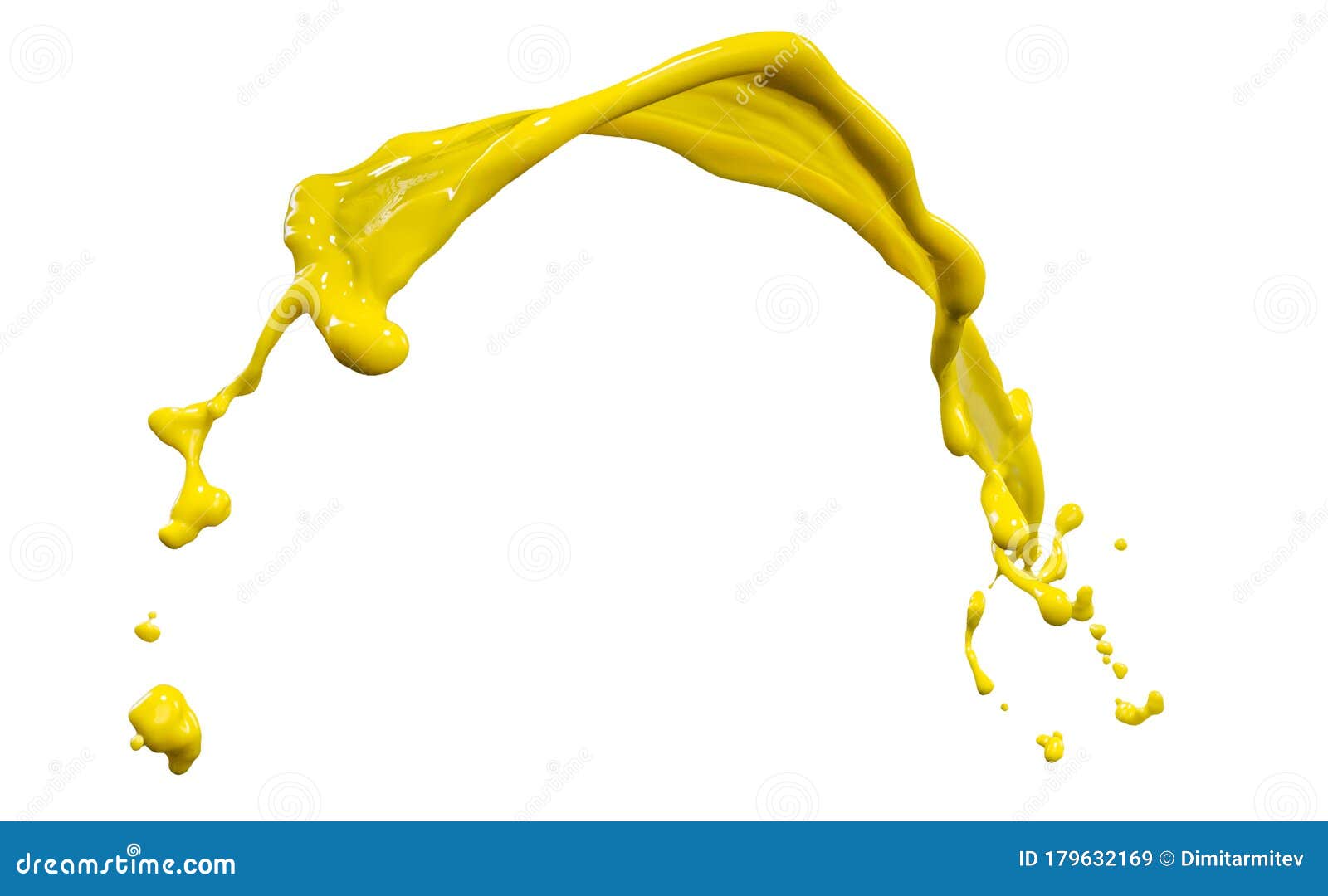 Yellow Paint Splashes Isolated on White Background Stock Illustration ...