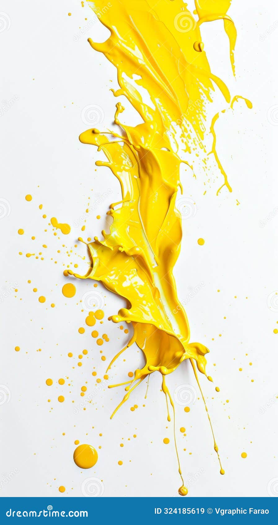 Yellow Paint Splatter on White Background, Abstract Art Concept Stock ...