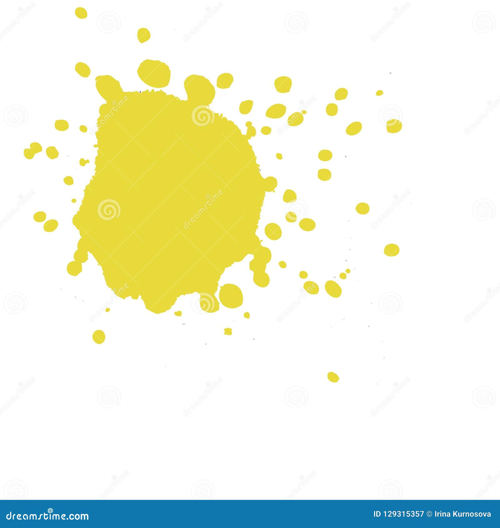 Yellow paint spots stock illustration. Illustration of decor - 129315357