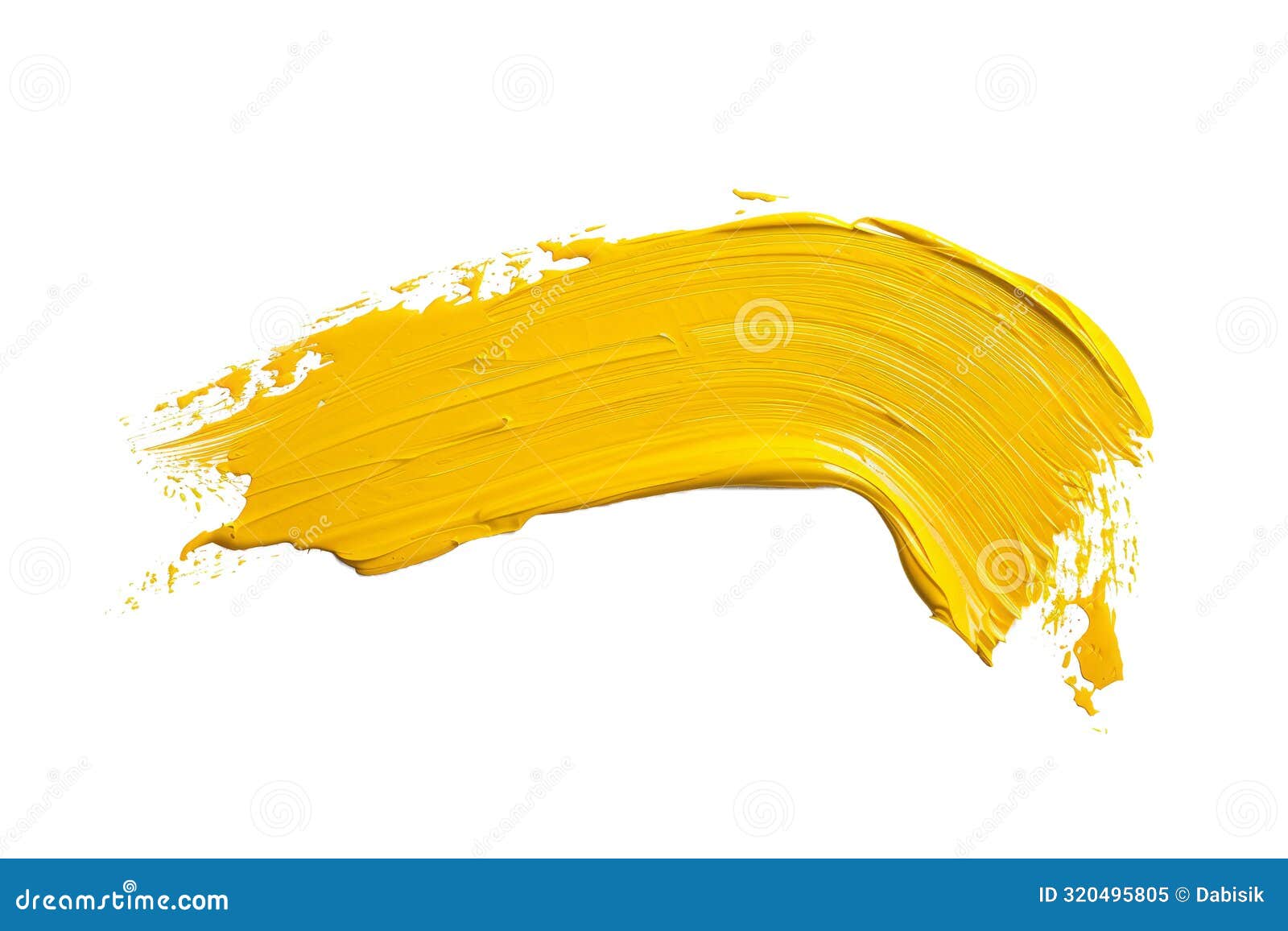Yellow Paint Stroke on White Background Stock Image - Image of stroke ...