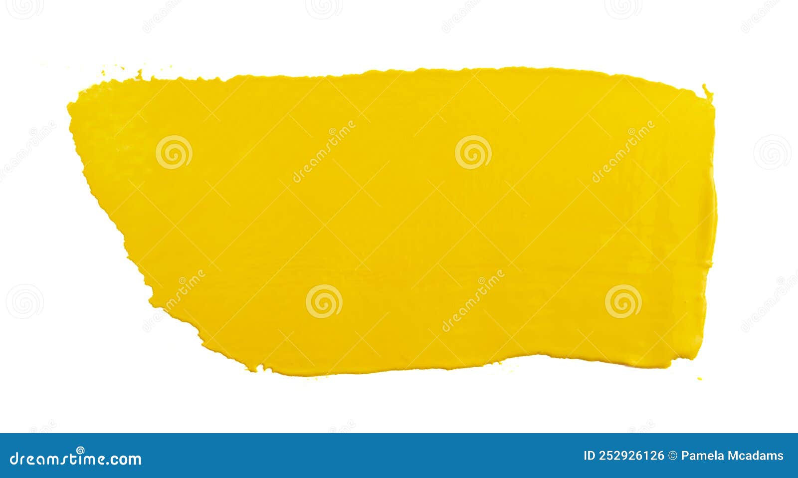 Yellow Paint Swatch on a White Background Stock Photo - Image of shadow ...
