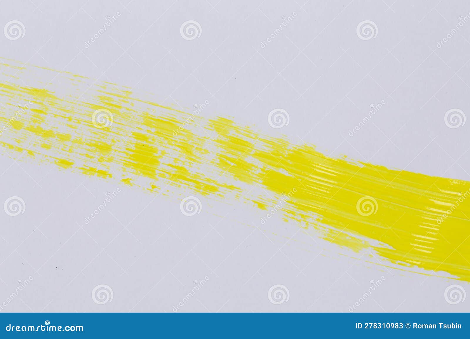 Yellow Paint on White Paper Stock Image - Image of vibrant, decorative ...