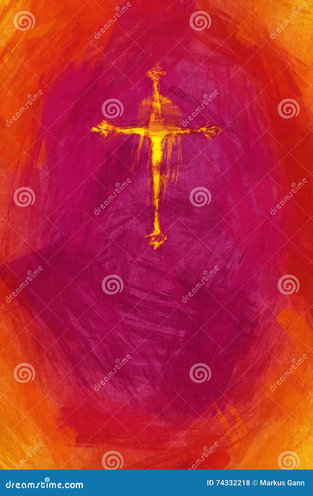 Yellow painted cross stock illustration. Illustration of design - 74332218