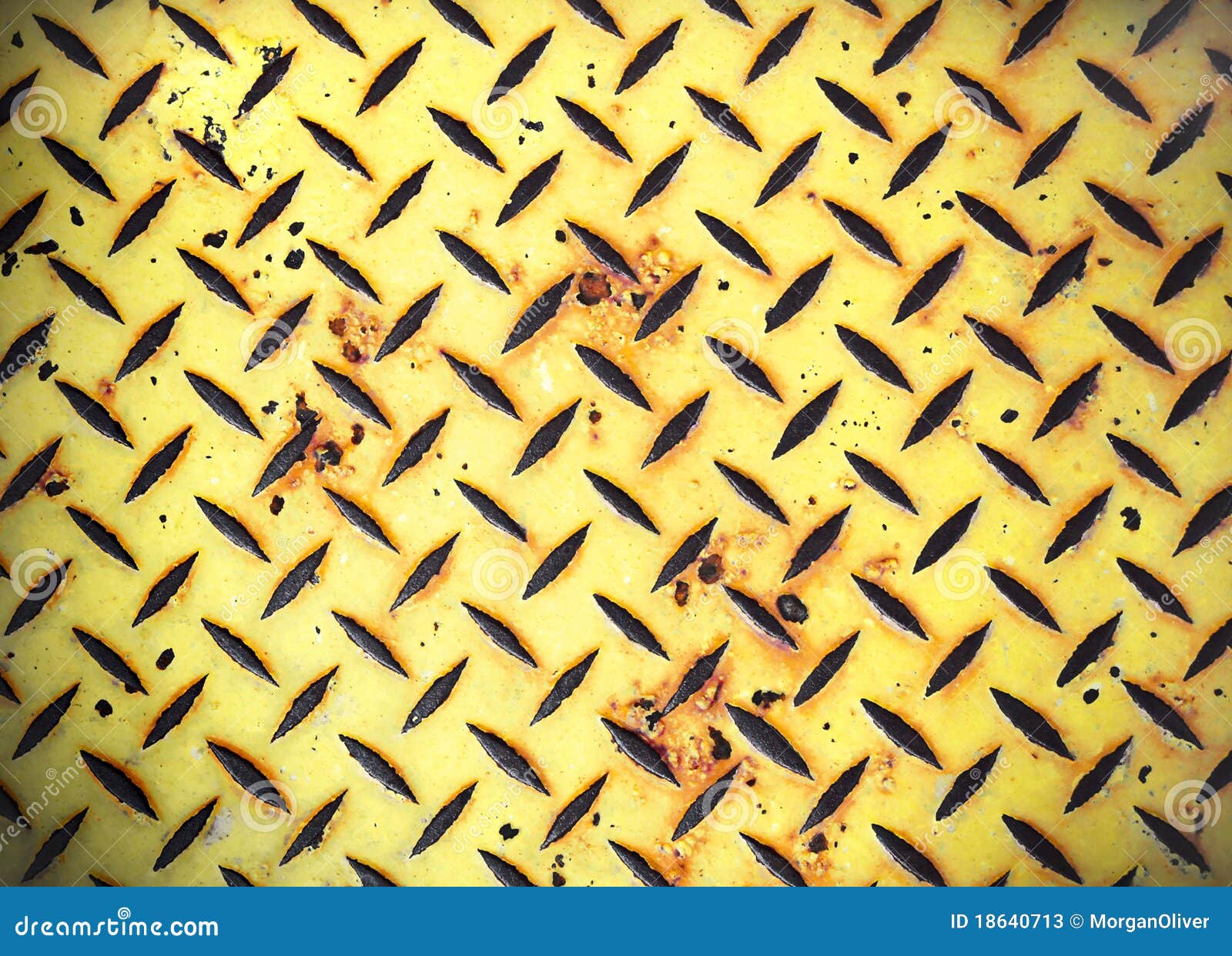 Yellow Painted Diamond Checker Steel Plate Stock Image - Image of ...