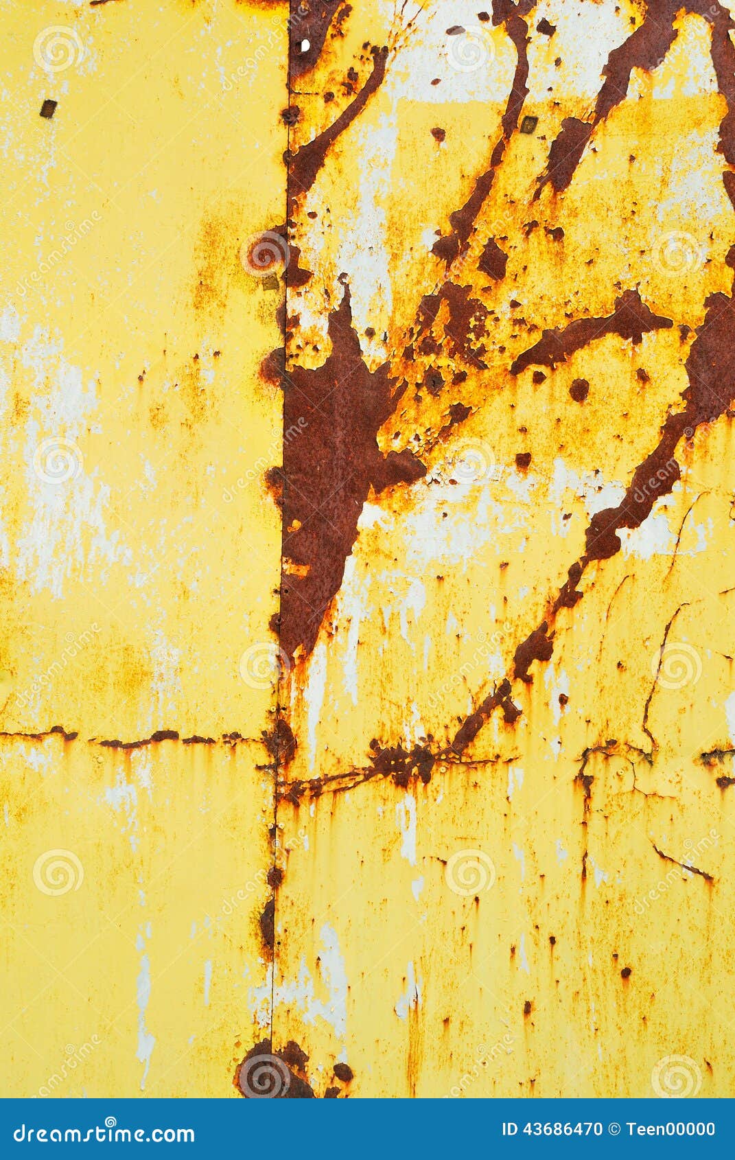 Yellow Painted Metal with Rust Texture Stock Photo - Image of retro ...