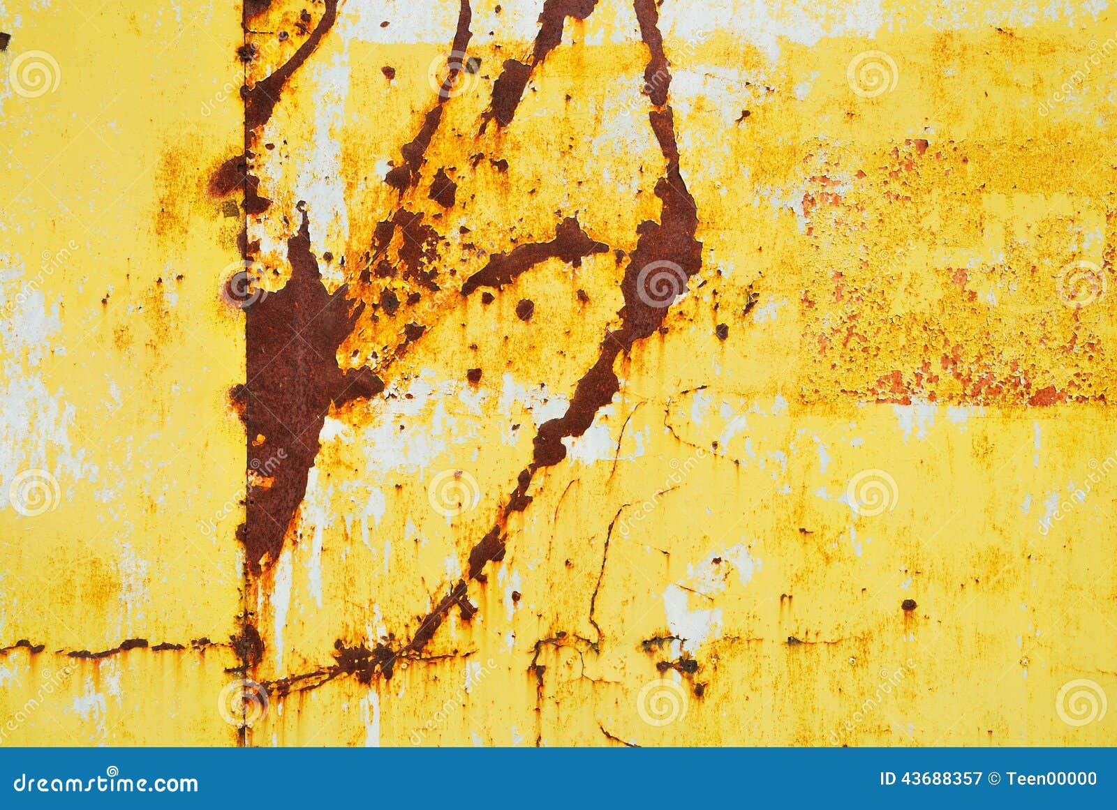 Yellow Painted Metal with Rust Texture Stock Image - Image of material ...