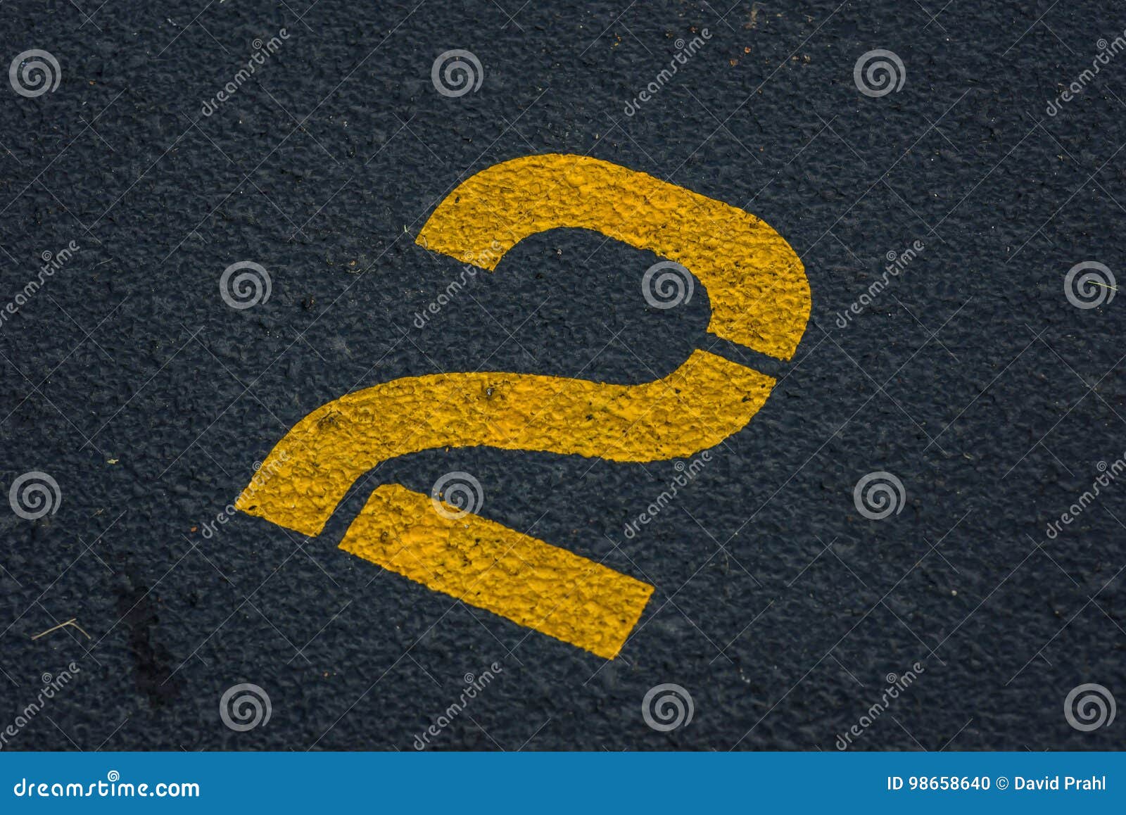 Stenciled Number Two 2 on Pavement Stock Photo - Image of asphalt ...
