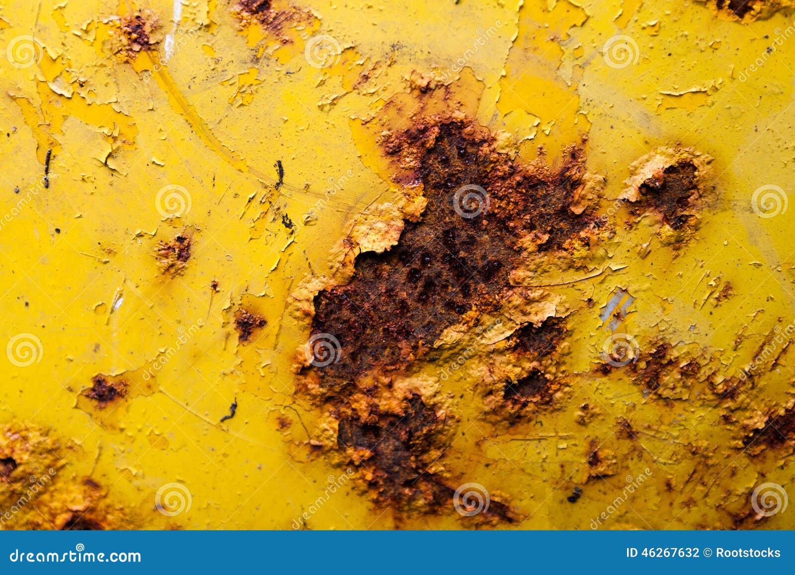 Yellow Painted Old Metal Surface with Rust Stock Photo - Image of ...