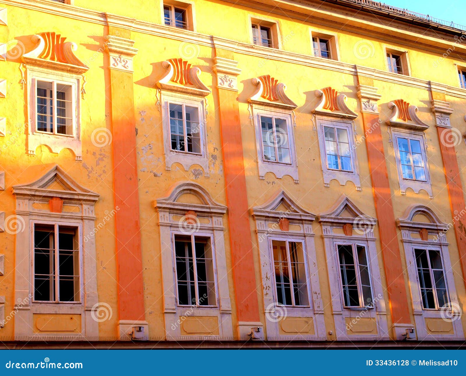 Yellow palace in Austria stock photo. Image of landmark - 33436128