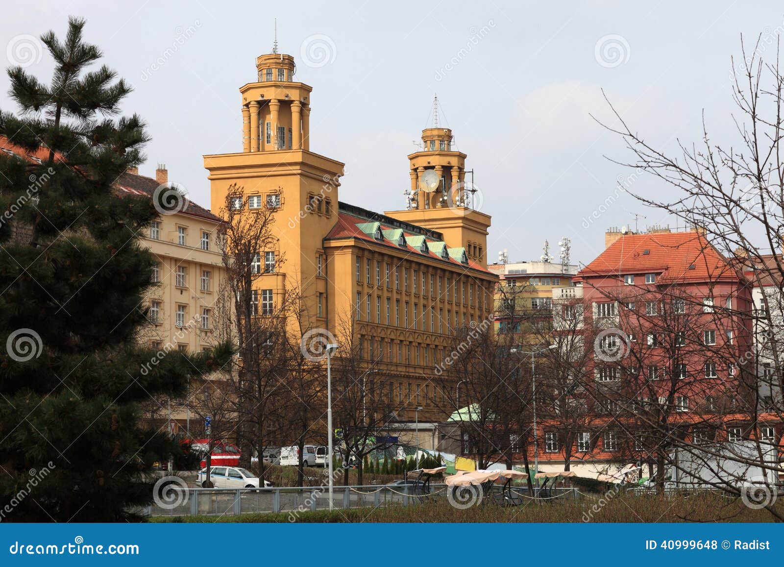 Yellow palace stock photo. Image of czech, quarter, architectonic ...