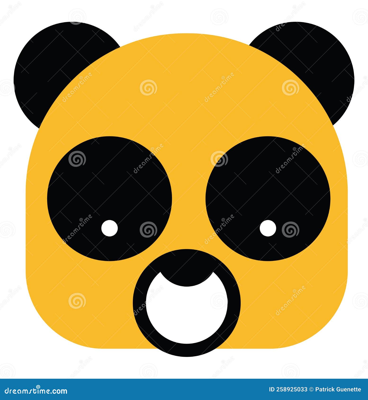 Yellow panda, icon stock vector. Illustration of graphic - 258925033