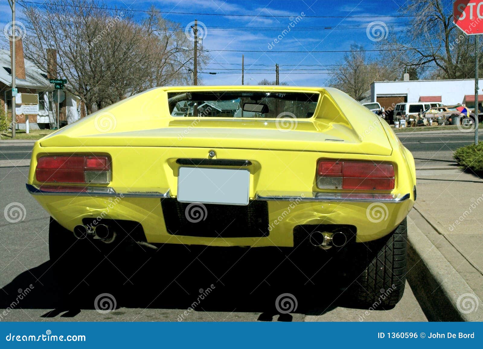 Yellow Panterra Sports Car Back Side Stock Photo - Image of hotrod ...