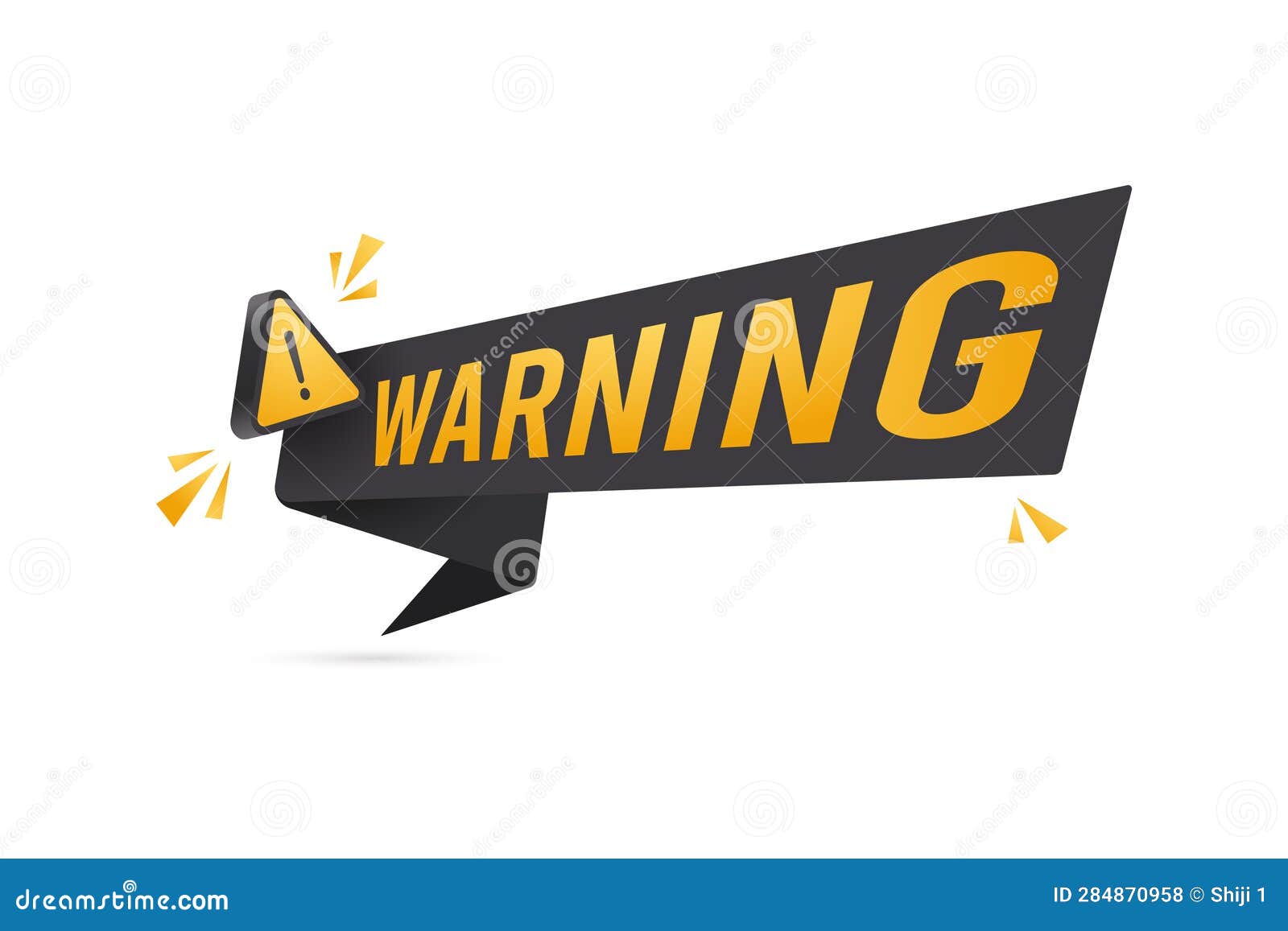 Yellow Paper Banner Warning Sign Stock Vector - Illustration of yellow ...