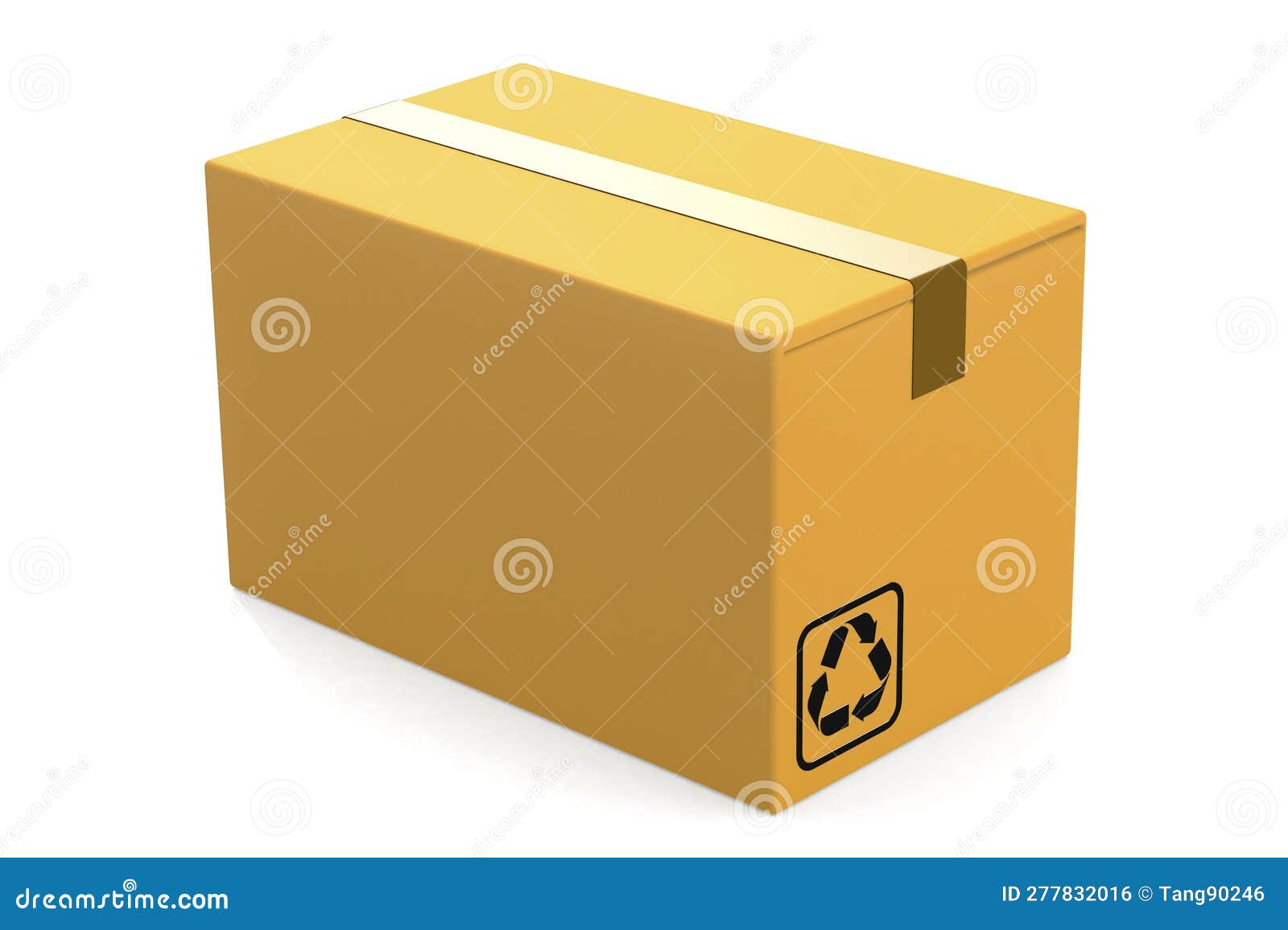 Yellow Paper Carton Box Isolated Stock Illustration - Illustration of ...