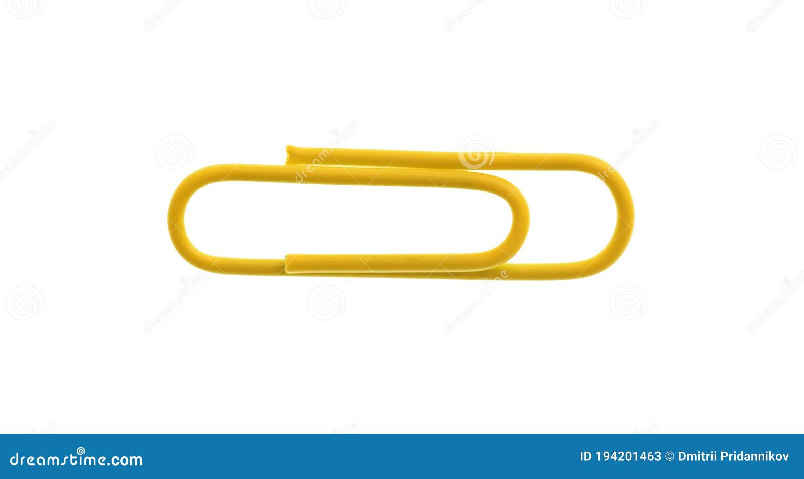 Yellow Paper Clip Isolated on White Background Stock Image - Image of ...