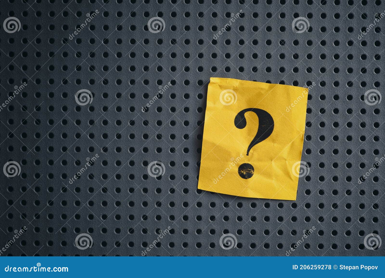 Yellow Paper Note with Question Mark Stock Photo - Image of asking ...