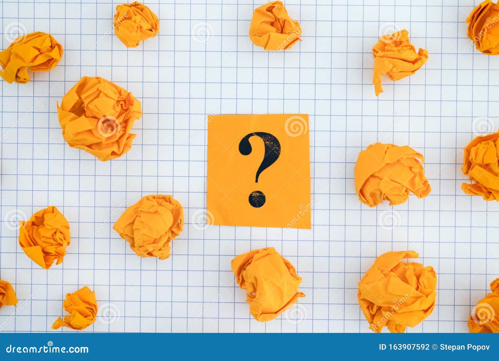 Yellow Paper Note with Question Mark on Notebook Sheet with Some Yellow ...