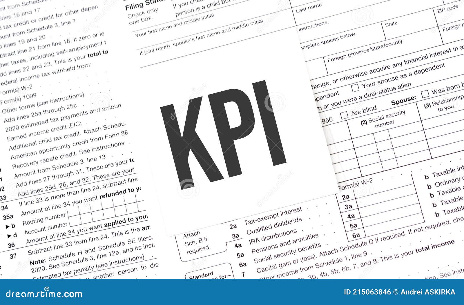 Yellow Paper Note with Words KPI , Tax Concept Stock Photo - Image of ...
