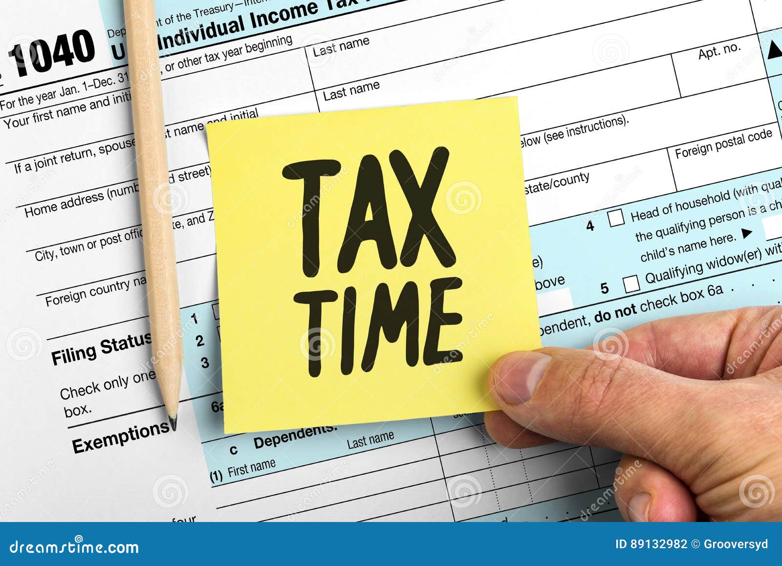 Yellow Paper Note with Words Tax Time Editorial Photography - Image of ...