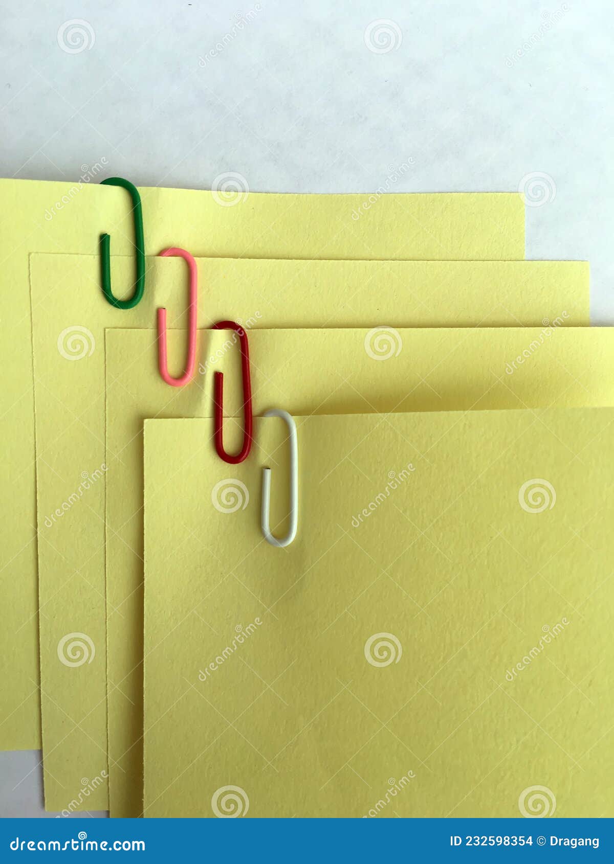 Yellow Paper Notes Binden with Staples. Notes and Staples Stock Photo ...