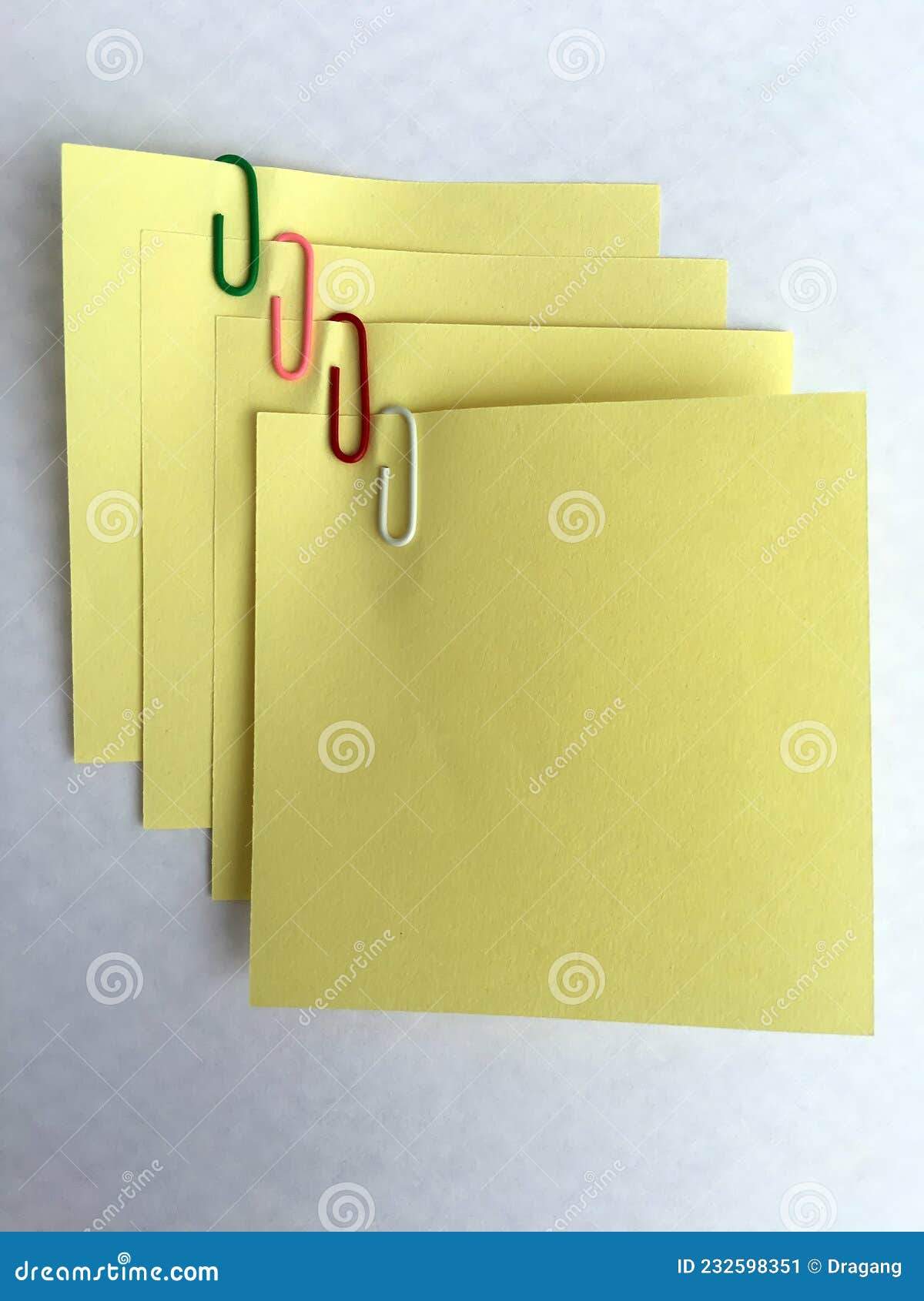 Yellow Paper Notes Binden with Staples. Notes and Staples Stock Image ...