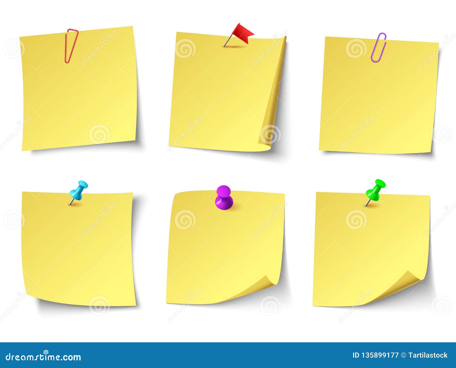 Yellow Paper Notes. Top View Note Sticker Vector Set Stock Vector ... Yellow Paper Notes. Top View Note Sticker Vector Set Stock Vector ...